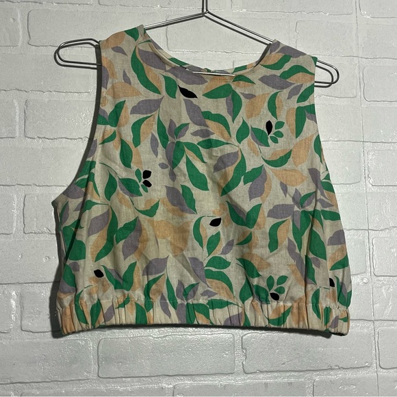 Gianni Bini | Tops | Gianni Bini Womens Crop Top Linen Blend Tropical ...